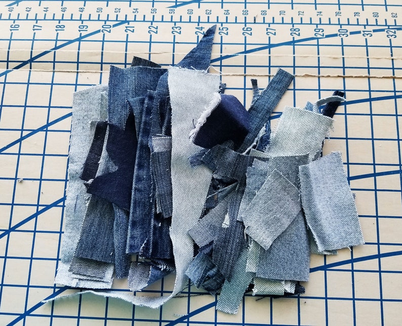 Denim Scrap Clean 50 Pieces for Patching Appliques Quilting | Etsy