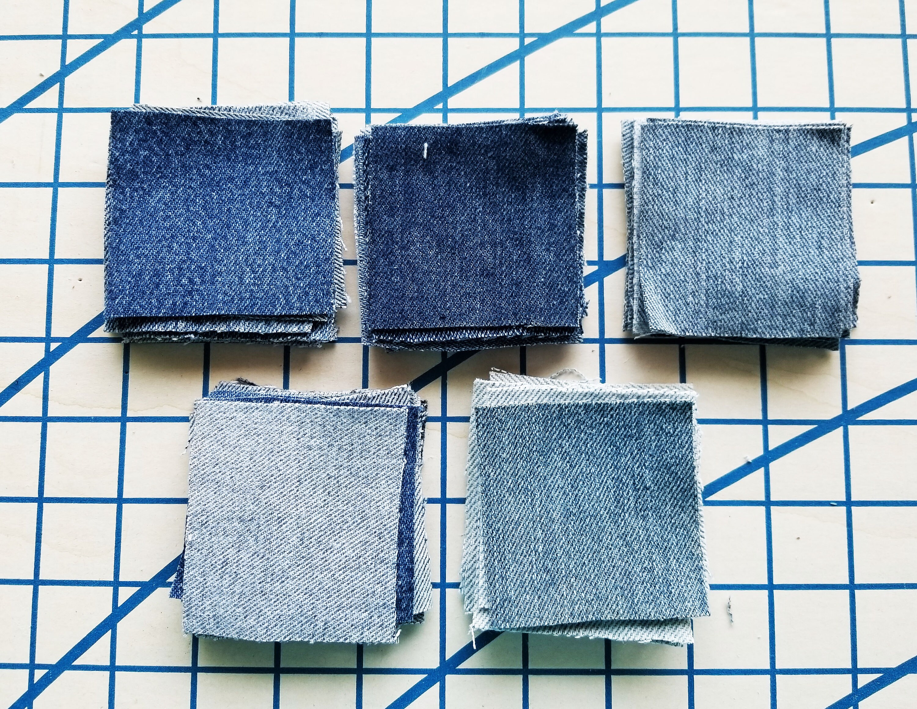 Denim Jean Squares~2.5"x2.5"~pack of 50~clean Recycled Jeans Denim ...