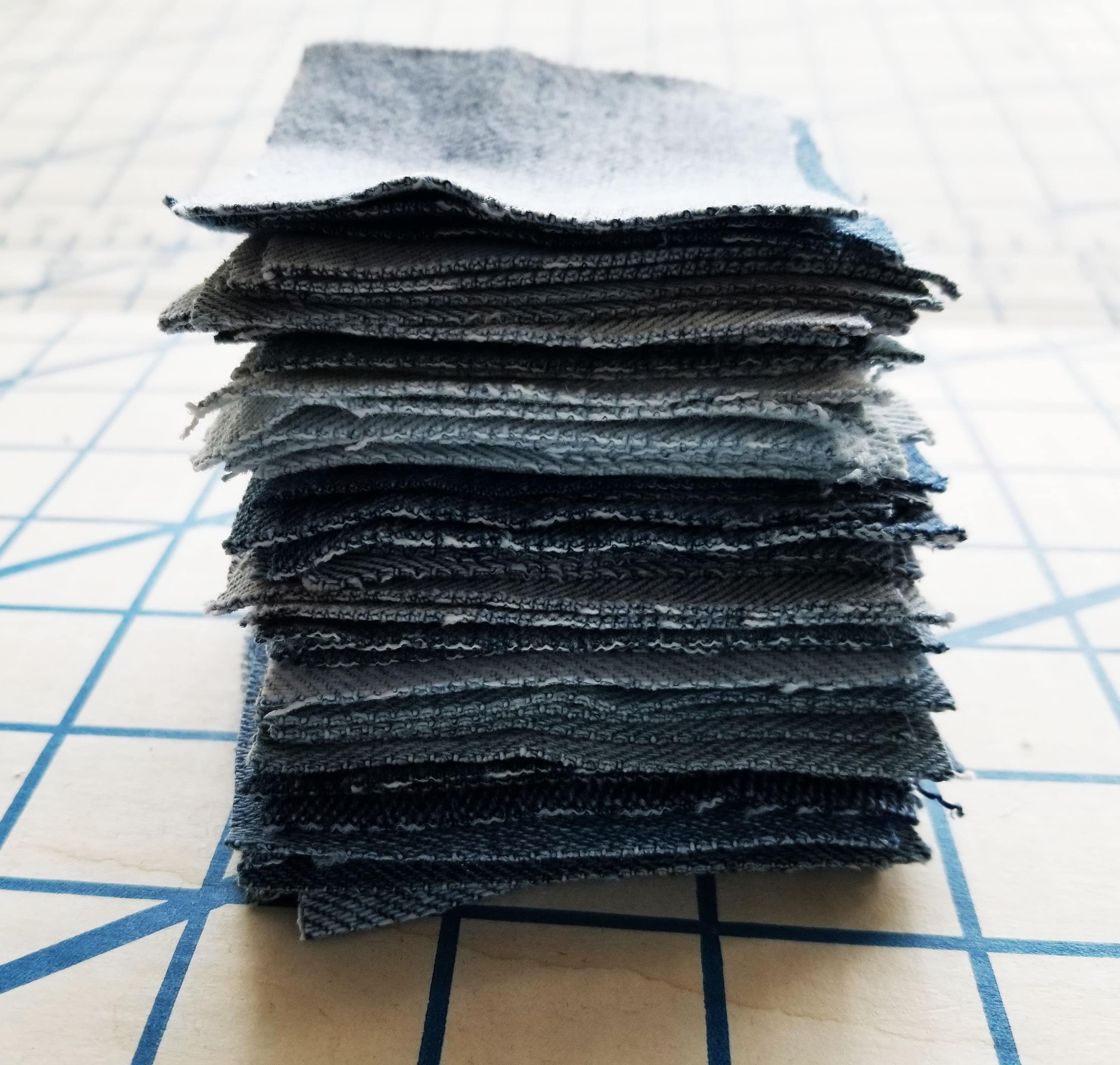 Denim Jean Squares~2.5"x2.5"~pack of 50~clean Recycled Jeans Denim ...
