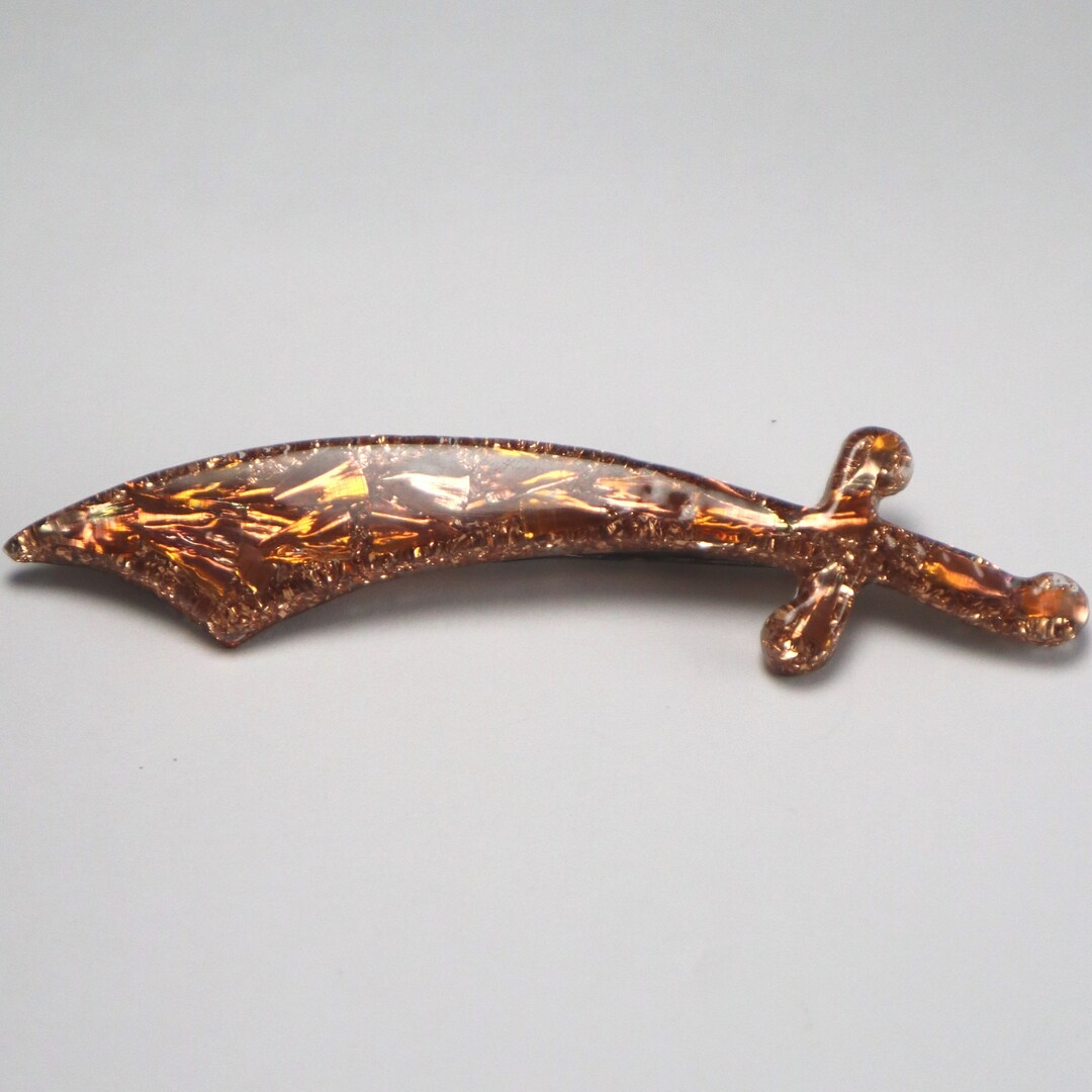 Confetti Lucite Sword Brooch Copper Foil Pin - Etsy