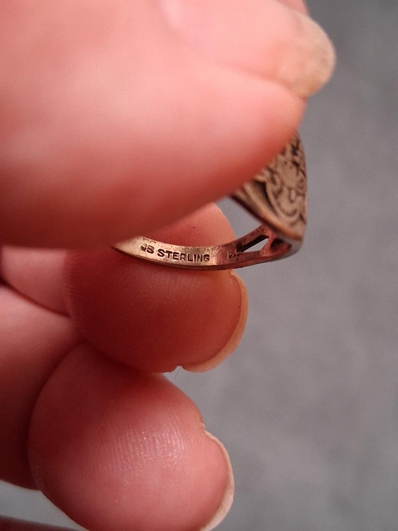 Vintage Girl Scout Signet Ring Sterling Silver Size 5.5 - Etsy