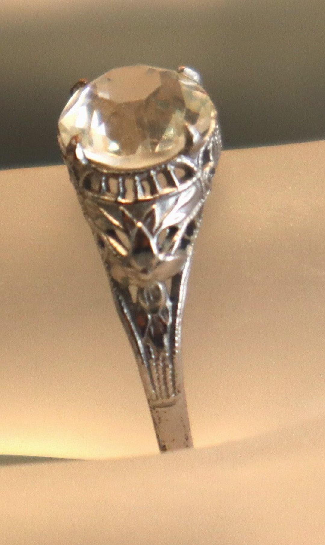 Art Deco Nemco Filigree Rhinestone Ring Size 8 - Etsy