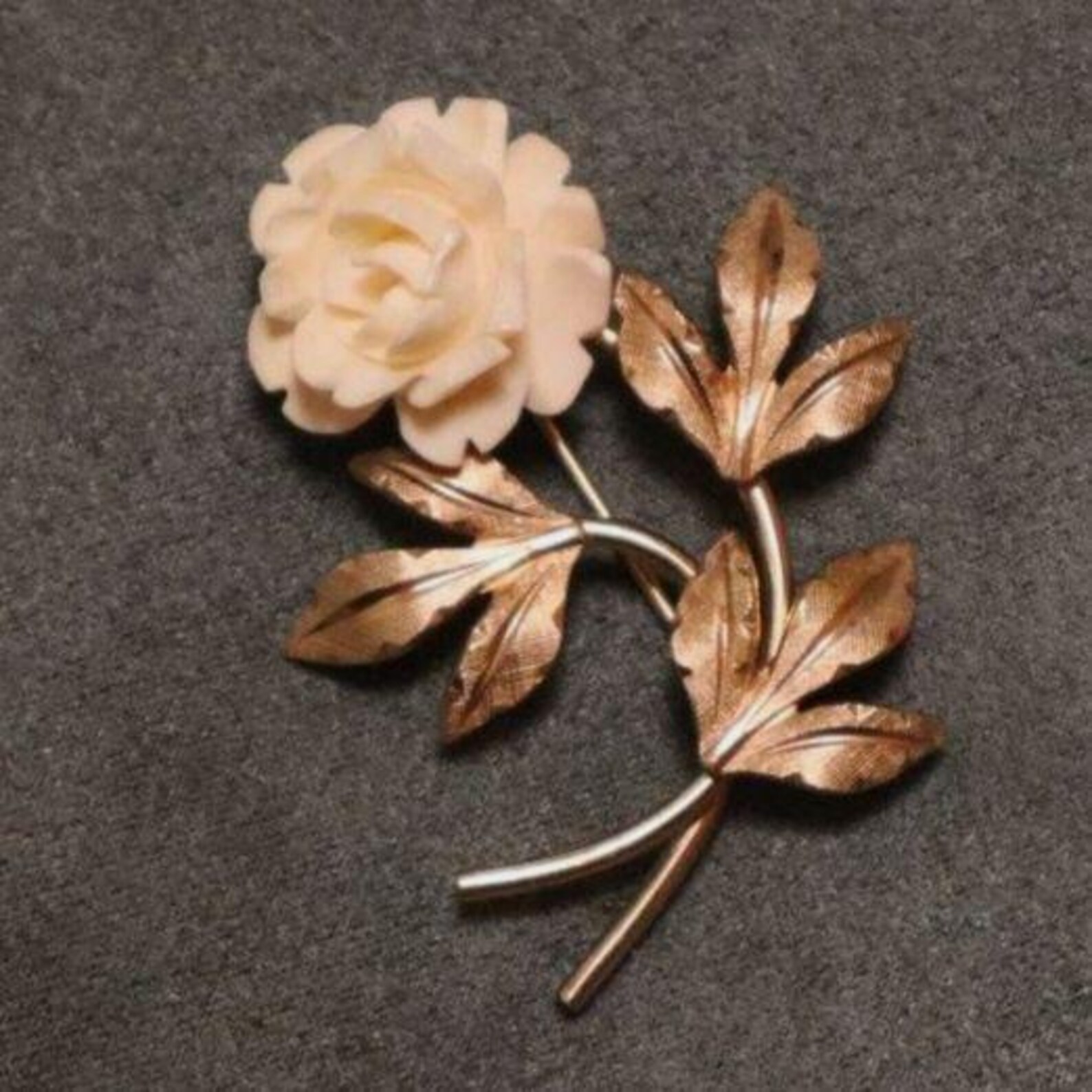 Van Dell Gold Filled Rose Brooch Carved Vintage Pin - Etsy