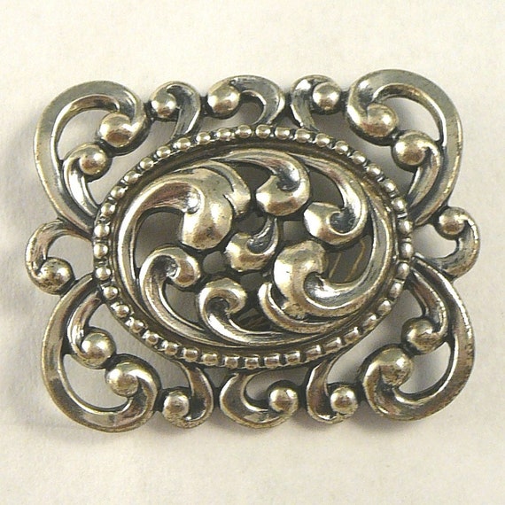 Vintage sterling silver scrolls - Gem