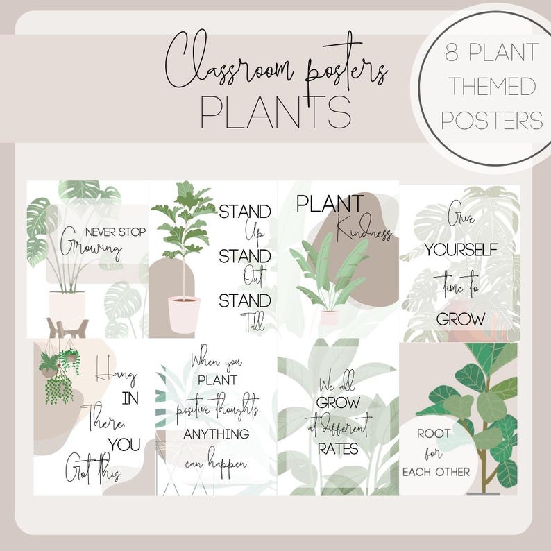 Classroom Posters | Plant Themed Posters - Etsy