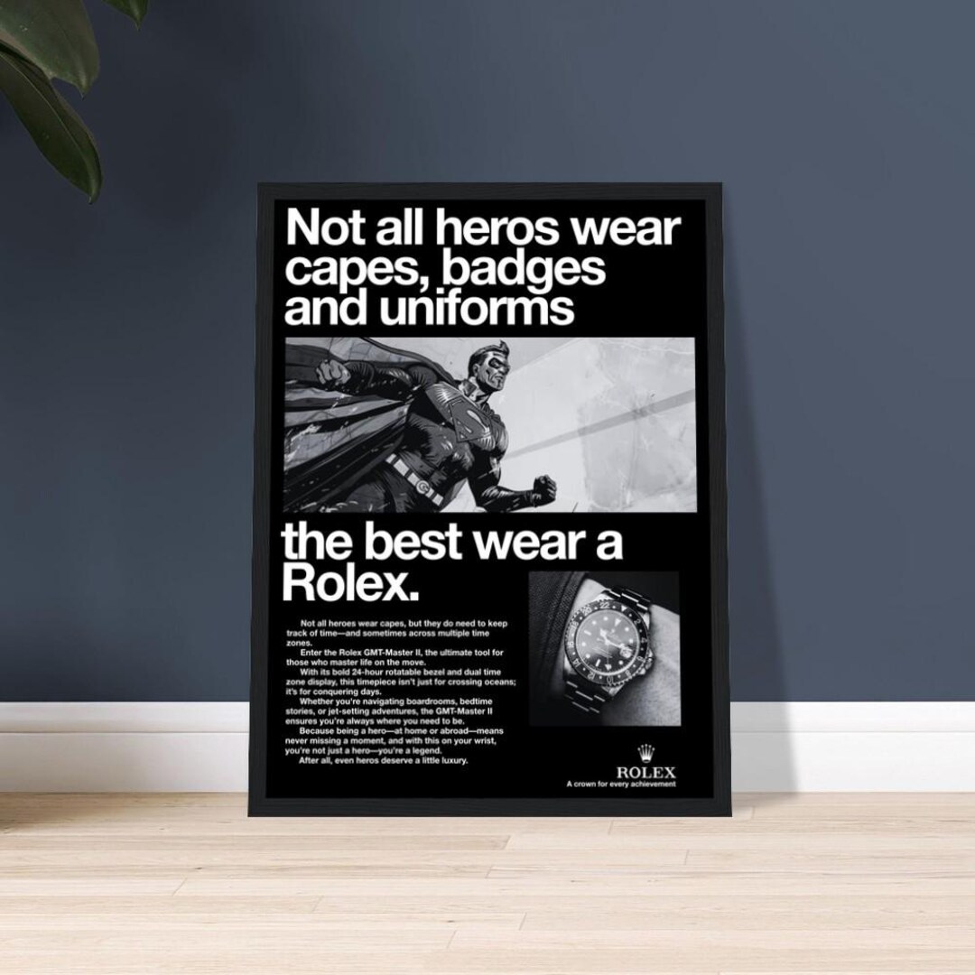 Framed Vintage Watch Poster Rolex-inspired Art Print Fathers Day Gift ...