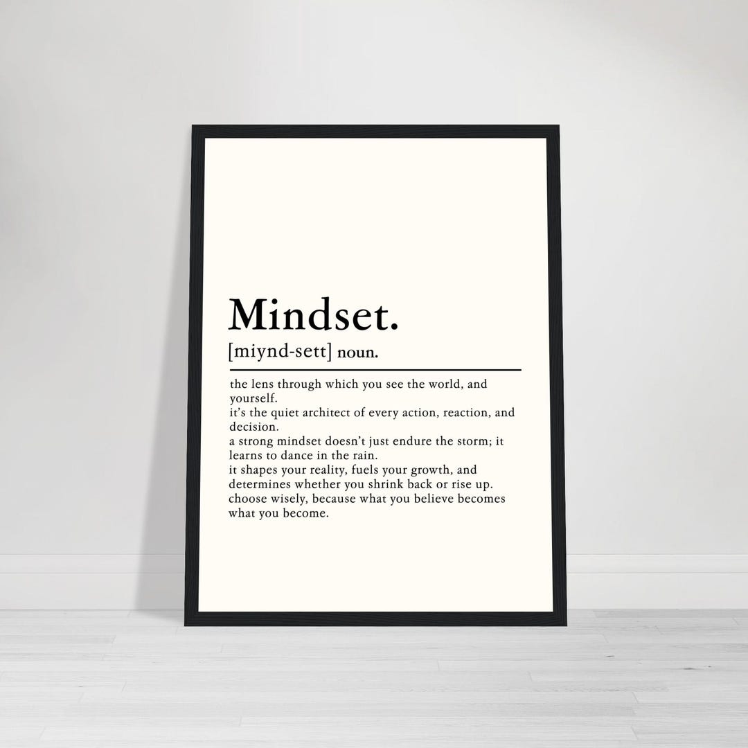 Mindset Definition Inspirational Office Wall Art Decor Print ...