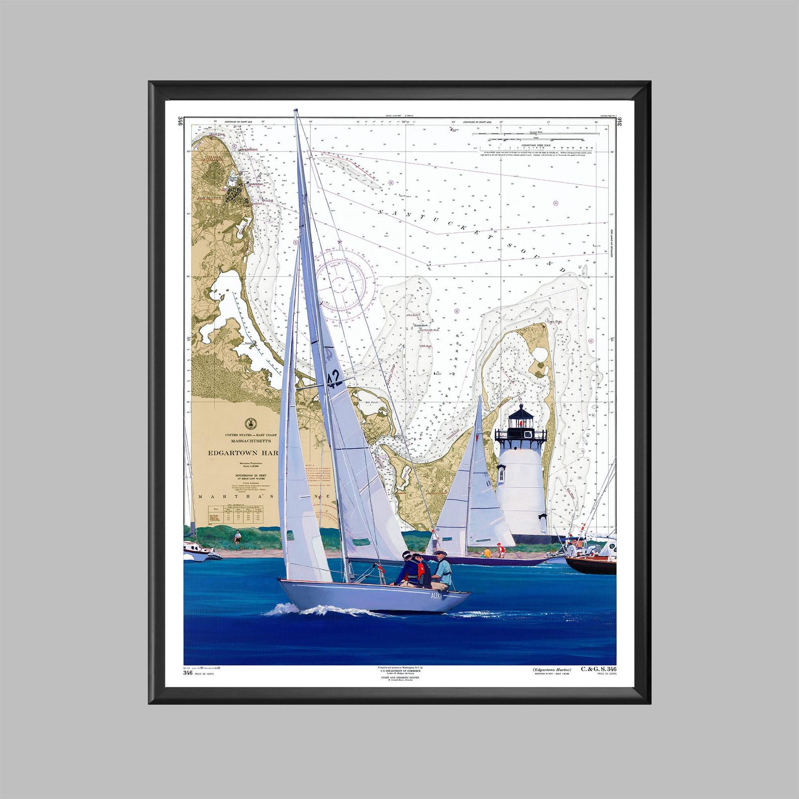 Martha’s Vineyard Edgartown Lighthouse Digital Wall Art Printable ...