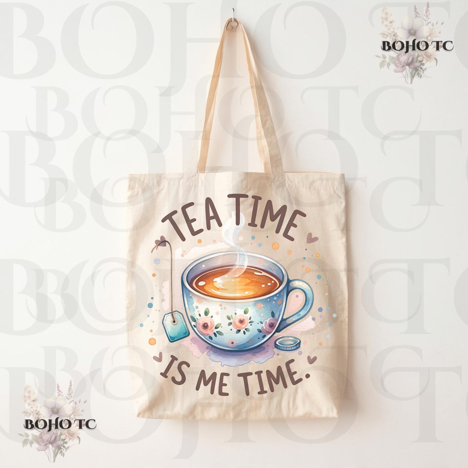Tea Time is Me Time Png- Watercolor Cozy Self Care Digital Sublimation ...
