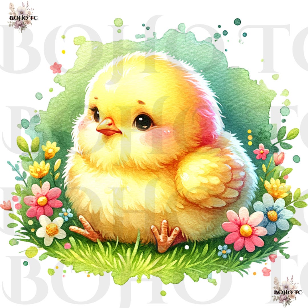 Easter Cute Chicken Png-easter Chicken Png-easter Vibes Png-watercolor ...