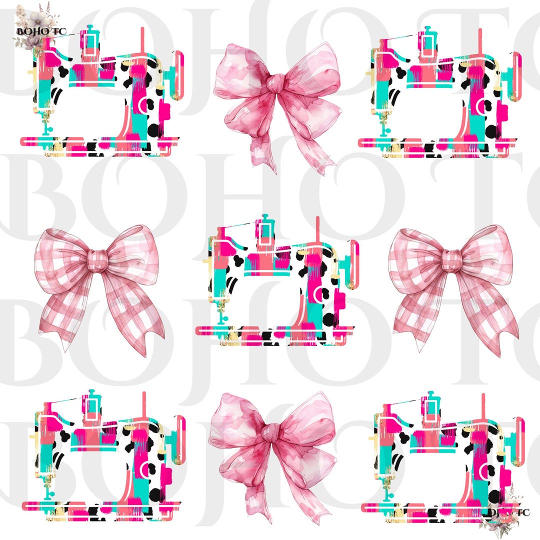 Sewing Machine and Bows Png-sewing Design Sublimation Digital Download ...