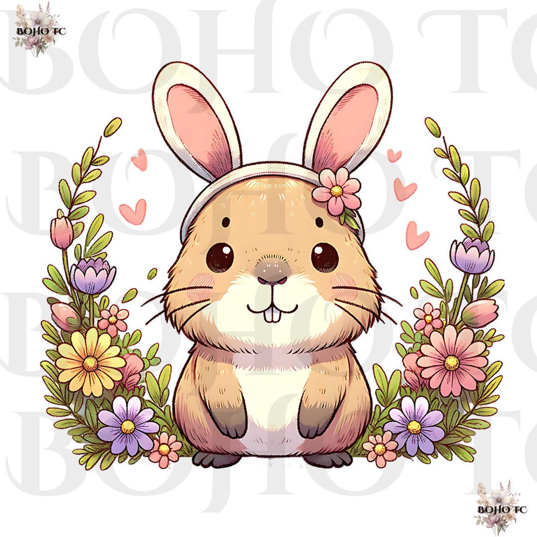 Capybara Bunny Ears Kawaii Png-easter Vibes Png-easter Capybara Bunny ...