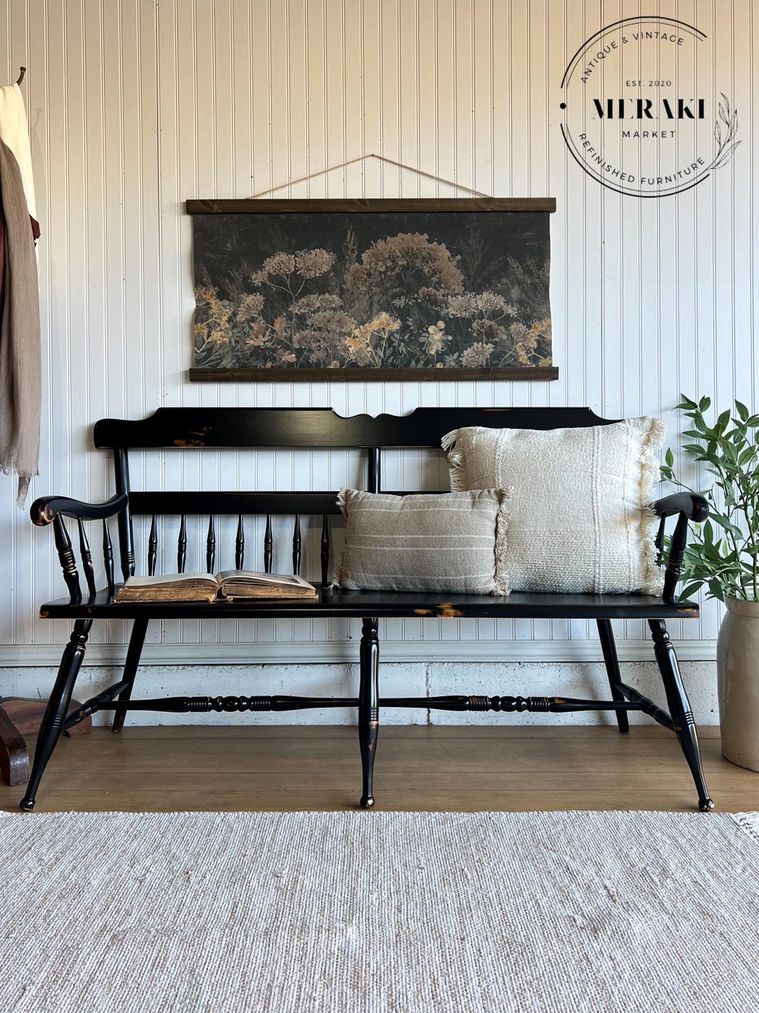 Vintage Colonial Style Bench refinished Shipping is NOT Free - Etsy