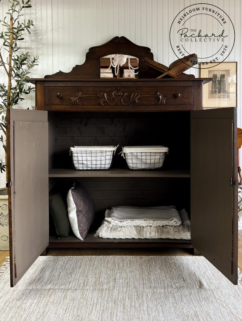 1920s Victorian Storage Cupboard restored Shipping is NOT Free - Etsy