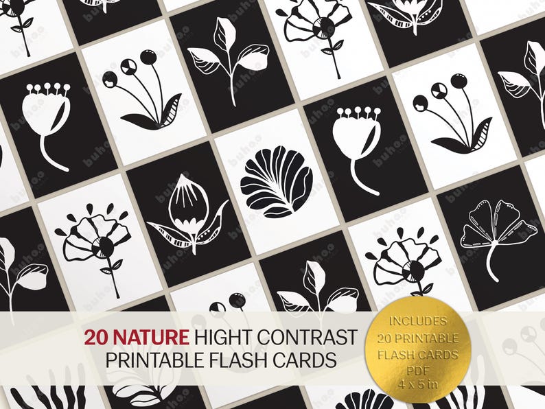 Nature Flash Cards Printable Templates / Hand Painted Montessori Cards ...