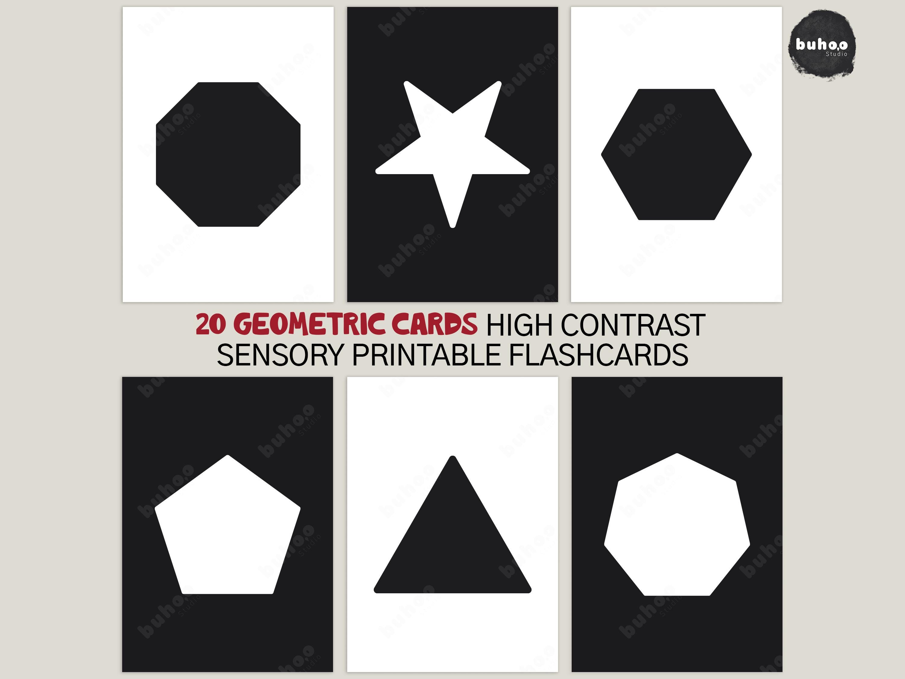 Minimalist Shapes Flashcards Printable | Modern Basic Shape Flash Cards ...