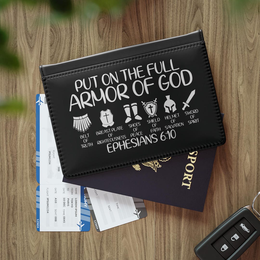 Passport Cover, Armor of God Bible Quote Travel Case, Ephesians Bible ...