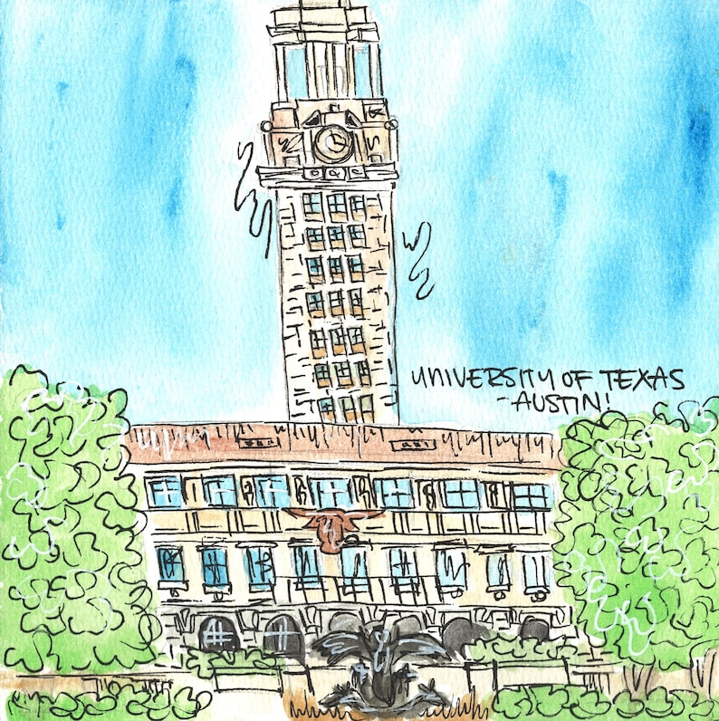 CUSTOM College/ Sorority Watercolor Painting - Etsy