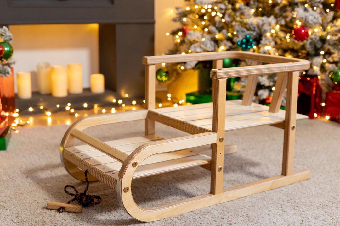 Wooden Sledge for Children 70cm, Sledge, Wooden Sledge, Children's ...