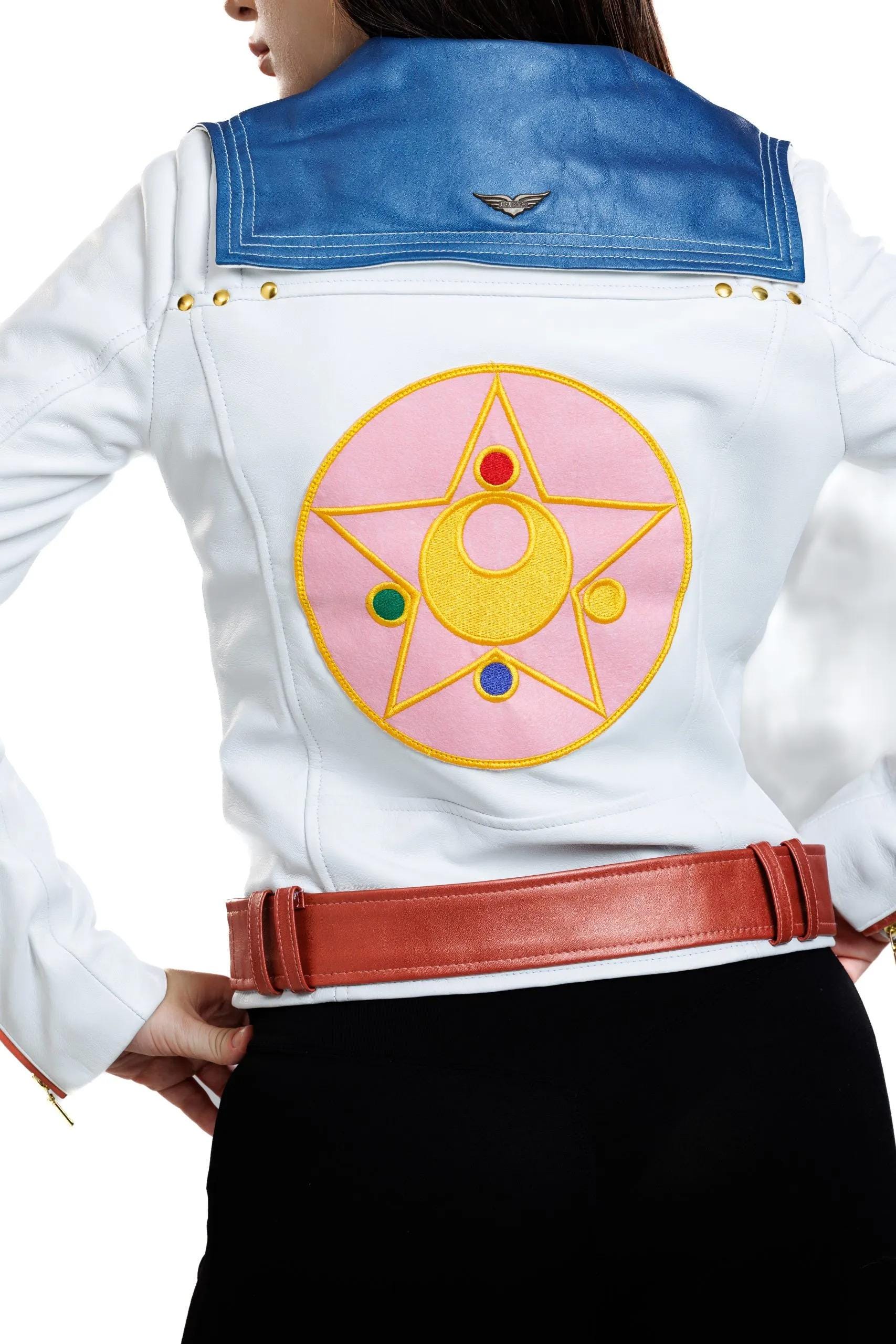 Handmade Sailor Moon Leather Jacket Anime Cosplay Streetwear Jacket for ...