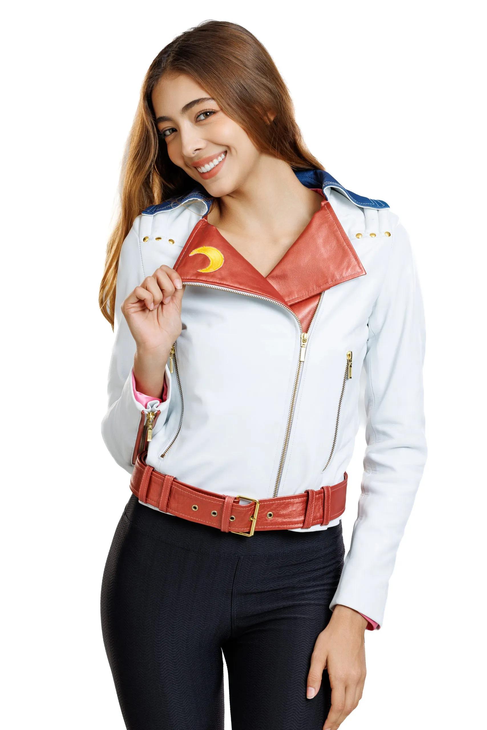 Handmade Sailor Moon Leather Jacket Anime Cosplay Streetwear Jacket for ...