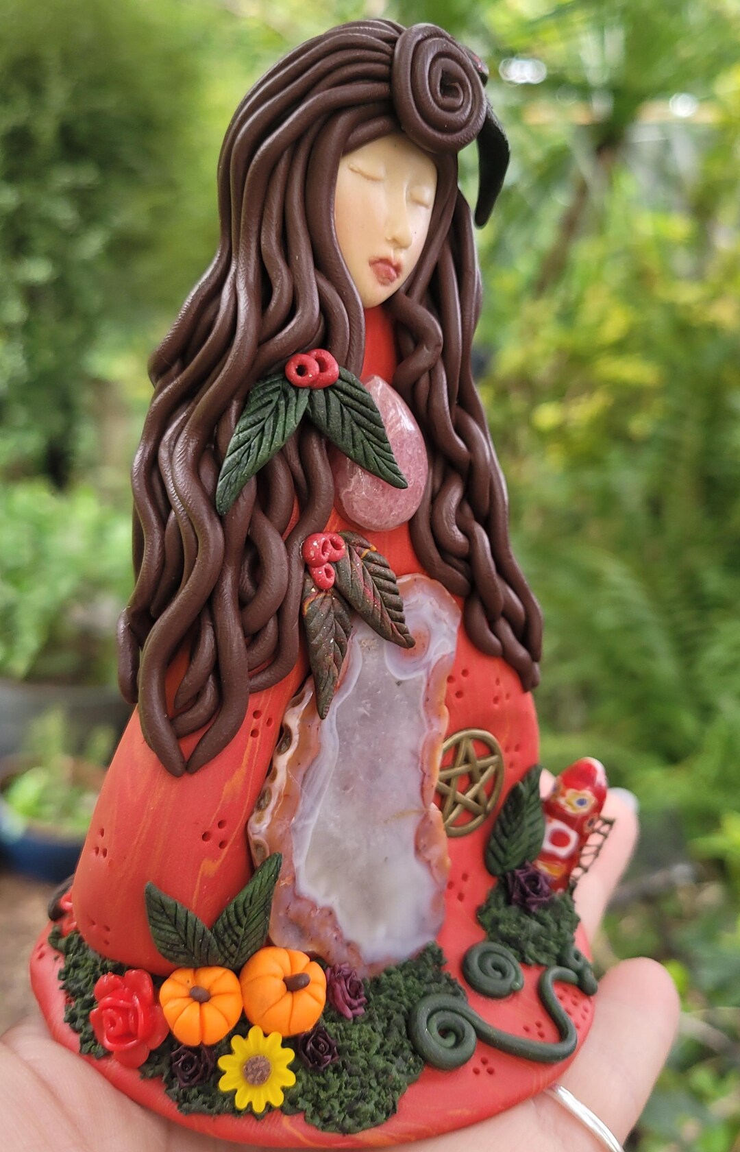 Handmade Altar Goddess Sculpture. Autumn. Pumpkin. Pagan Witch Art ...