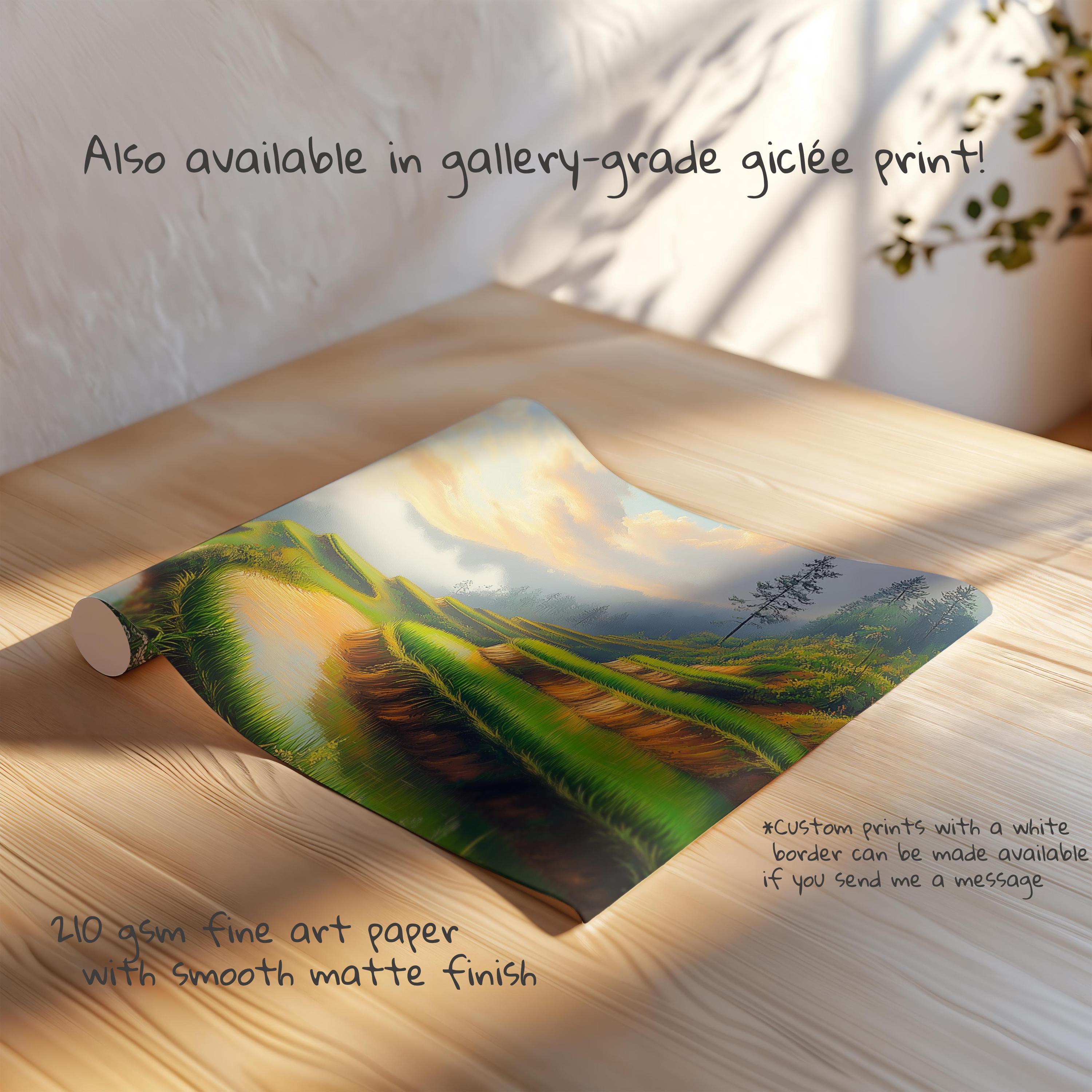 Beautiful Rice Paddy Terrance Fields Canvas Painting, Vietnam Cloudy ...