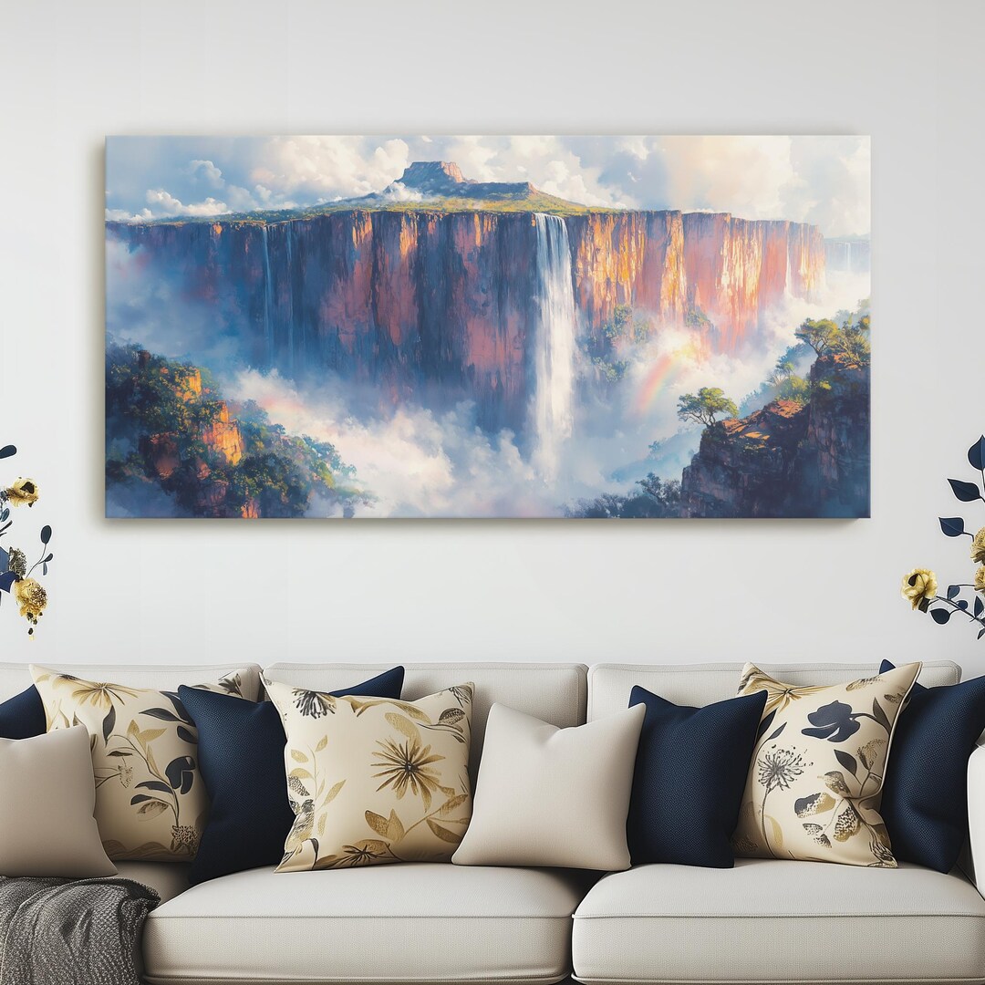 Mount Roraima Watercolor Painting, Mystical Tepui Landscape Art ...