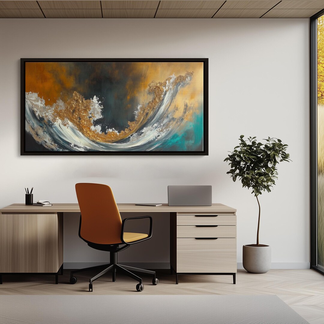 Liquid Gold Texture Flow Abstract Canvas Art, Shimmering Marble Pattern ...
