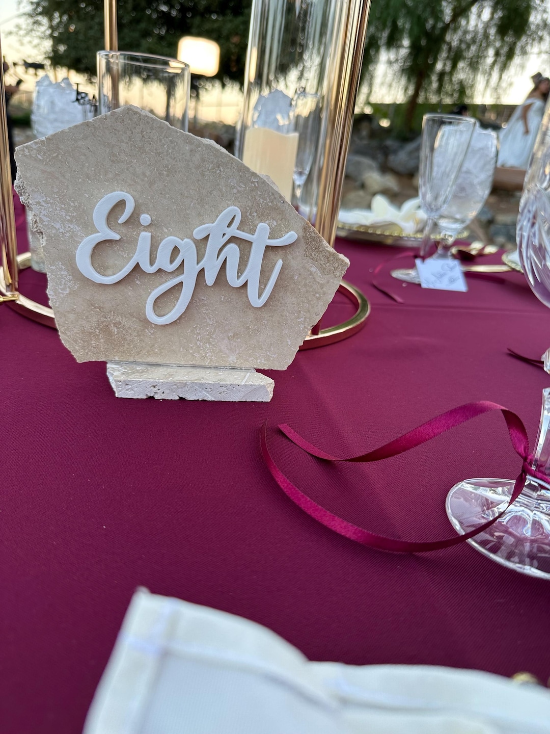 Classic Travertine Stone Table Numbers Wedding Table Numbers - Etsy