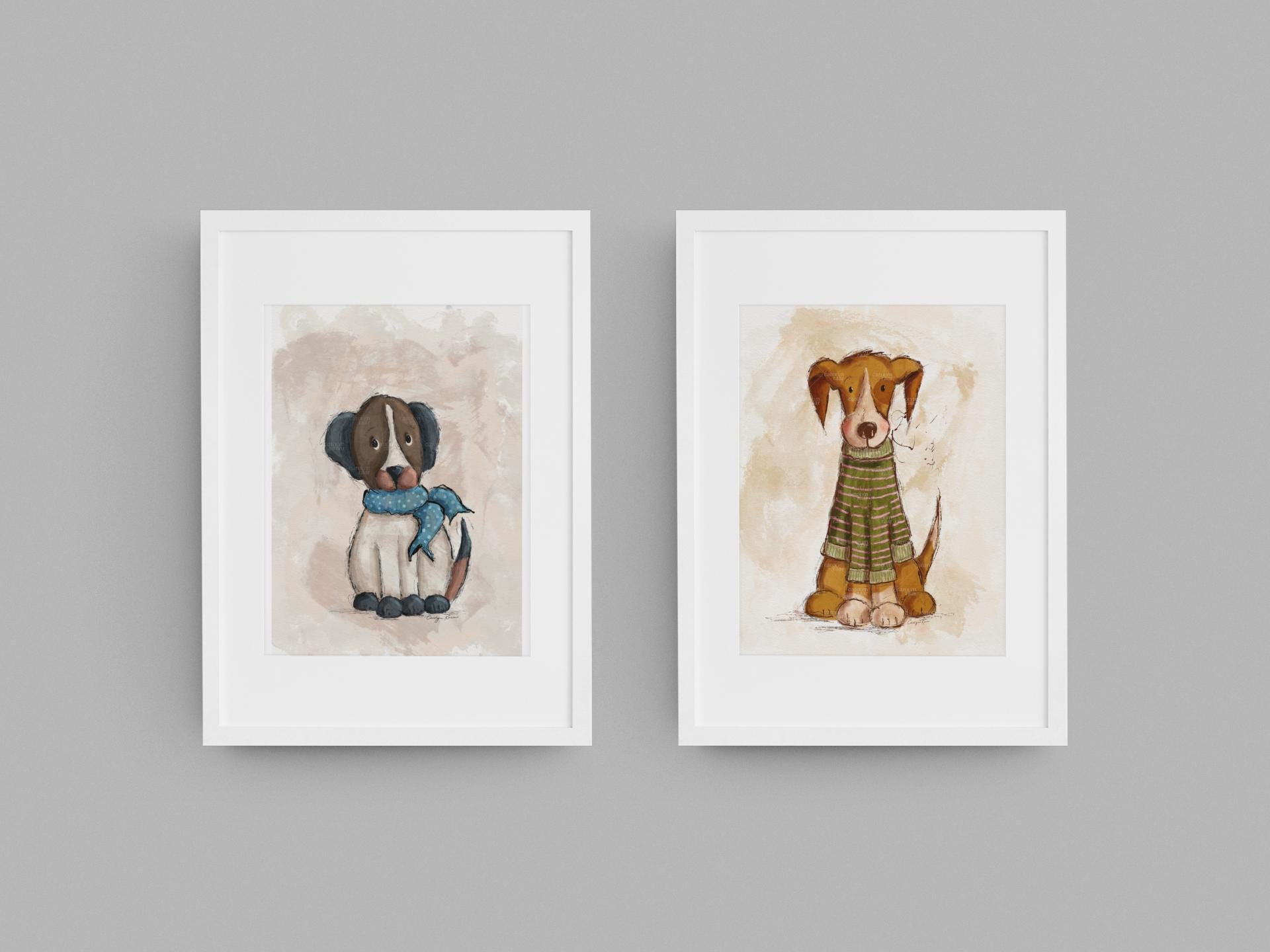 Printable Dog Nursery Art, Kid Digital Art, Digital Dog Art Print, Cute ...