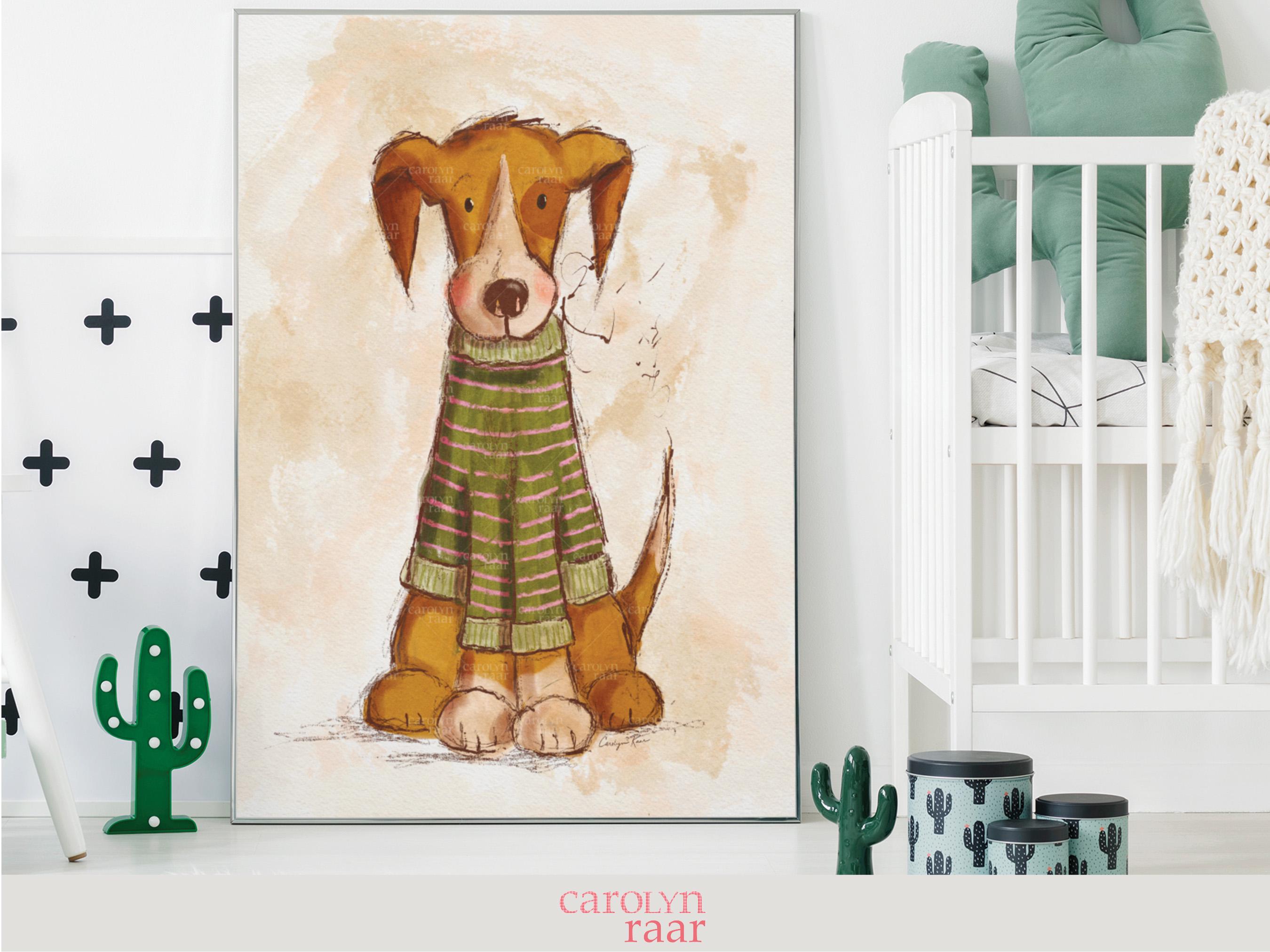 Dog Nursery Art Print: Glendon the Scruffy Dog (digital Download) - Etsy