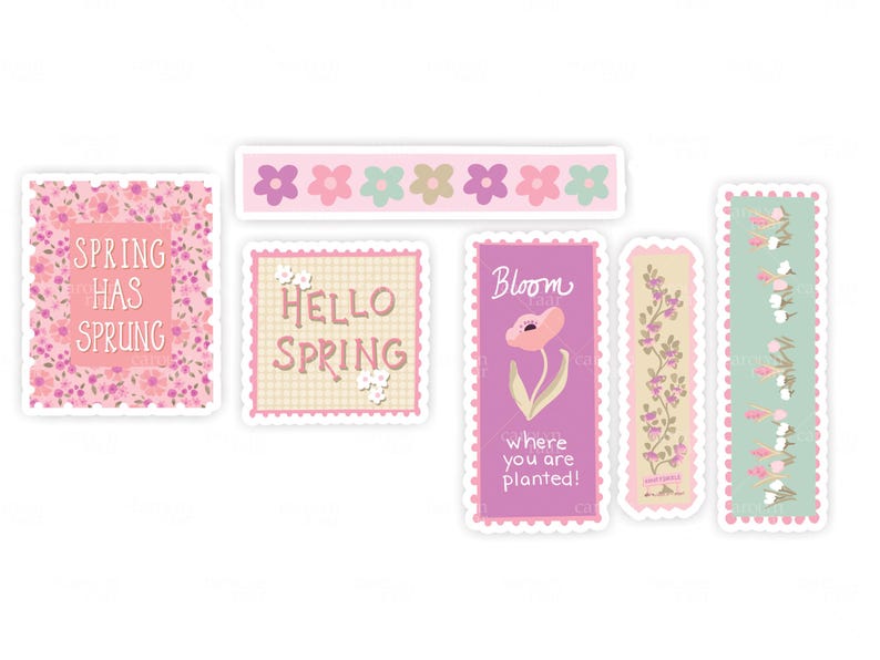 Printable Floral Affirmation Stickers | Spring Aesthetic Digital ...