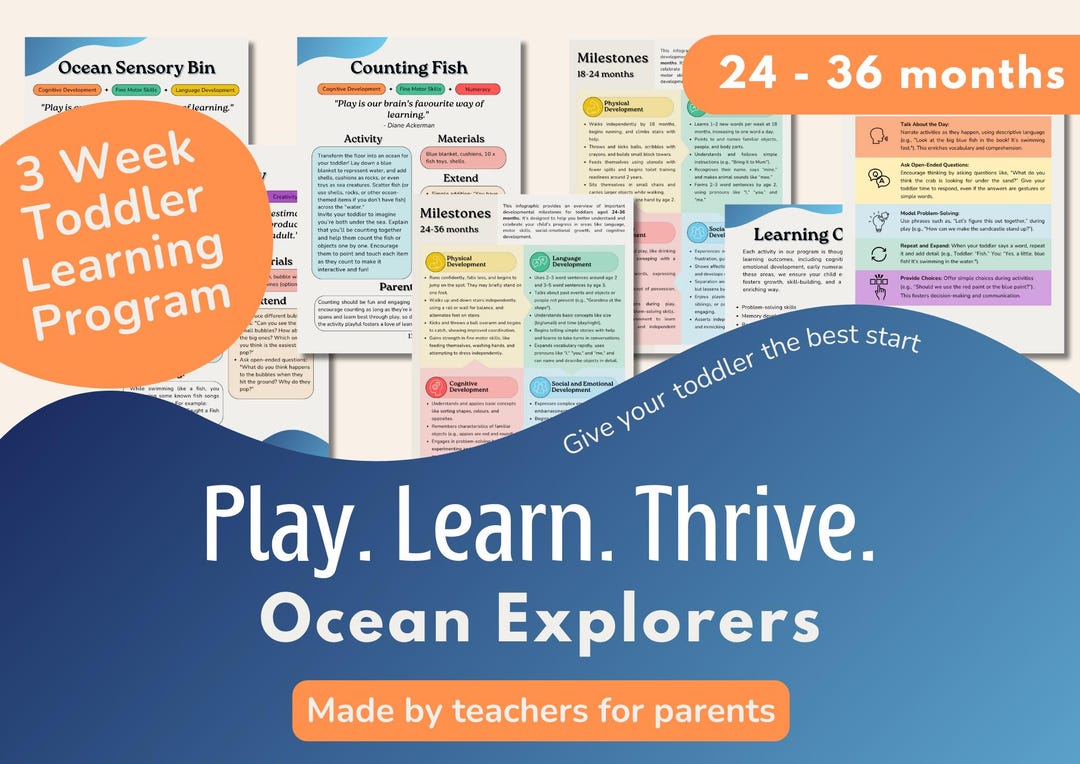 Toddler Ocean Activity Pack | Preschool Printables for 24-36 Months ...