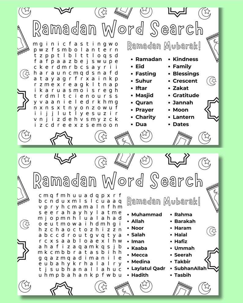 Ramadan & Eid Word Search Printable | Islamic Kids Activity ...