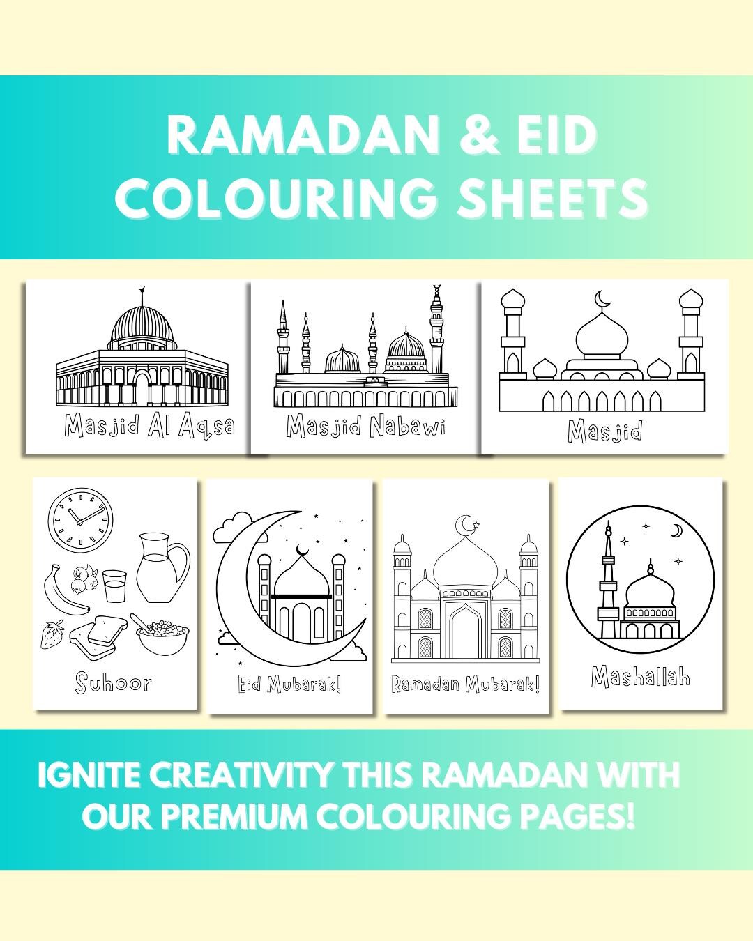 22 Page Ramadan Colouring - Eid Colouring for Kids - Islamic Colouring ...