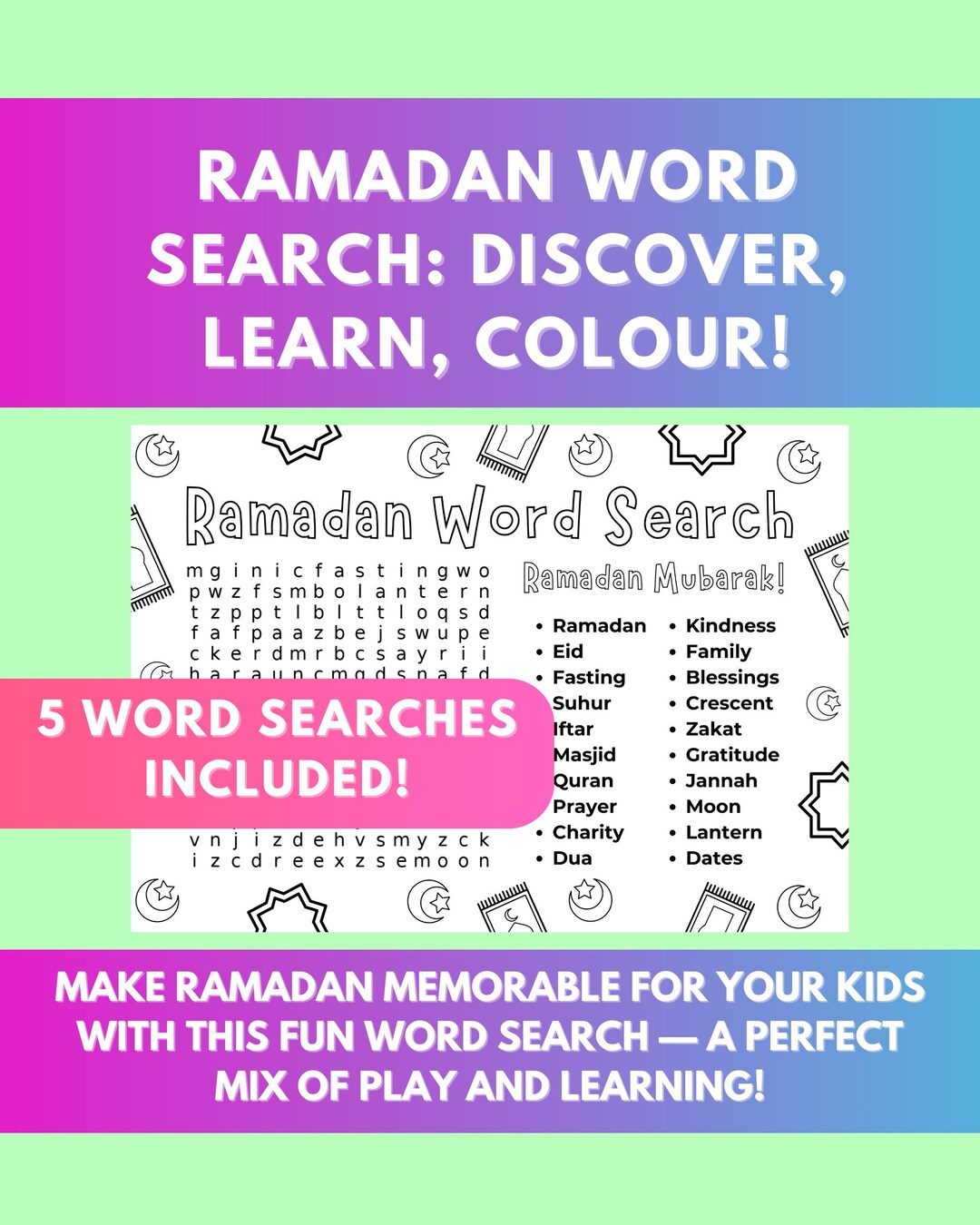Ramadan & Eid Word Search Printable | Islamic Kids Activity ...