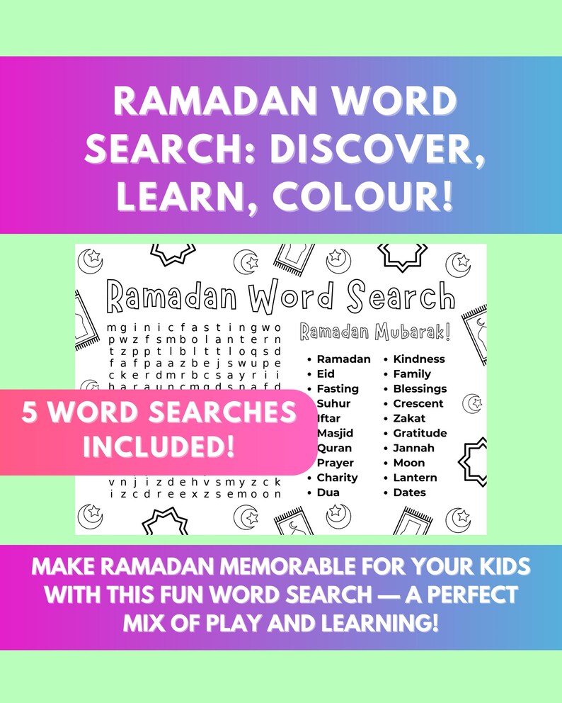 Ramadan & Eid Word Search Printable | Islamic Kids Activity ...