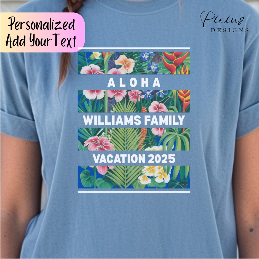 Custom Vacation T-shirt Tropical Design Personalized for Family ...