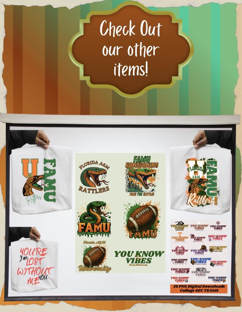 Florida A&M University| HBCU FAMU| Png Sublimation DTF | Multiple ...