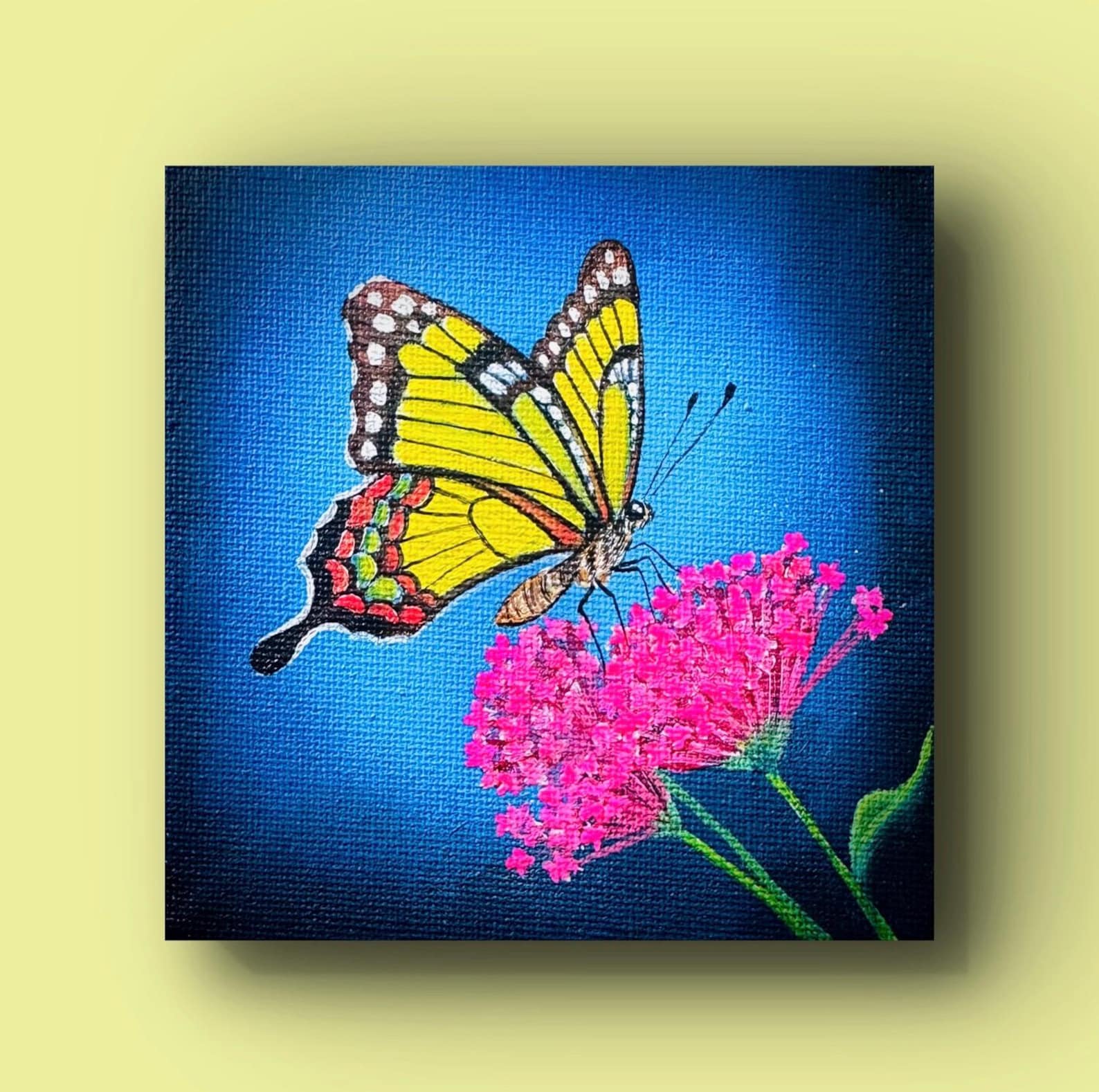 Original Small Canvas Painting , Mini Painting , Miniature Painting , 4 ...