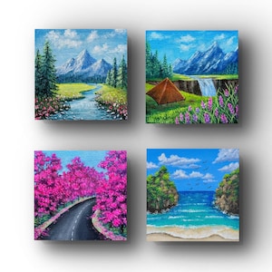 Original Small Canvas Painting , Customized Mini Painting , Miniature ...