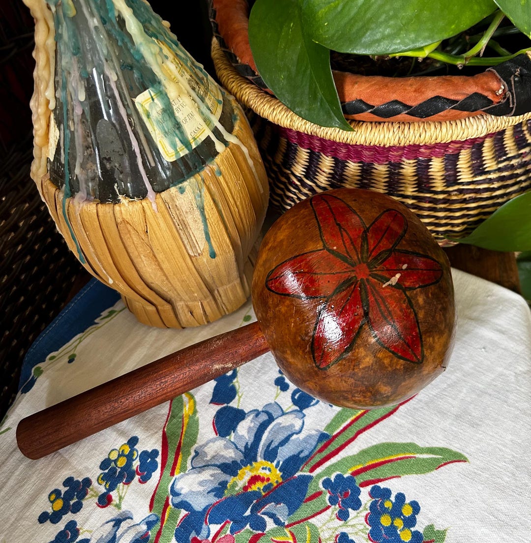 Hand-painted Maraca, Painted Gourd, Vintage Musical Instrument - Etsy