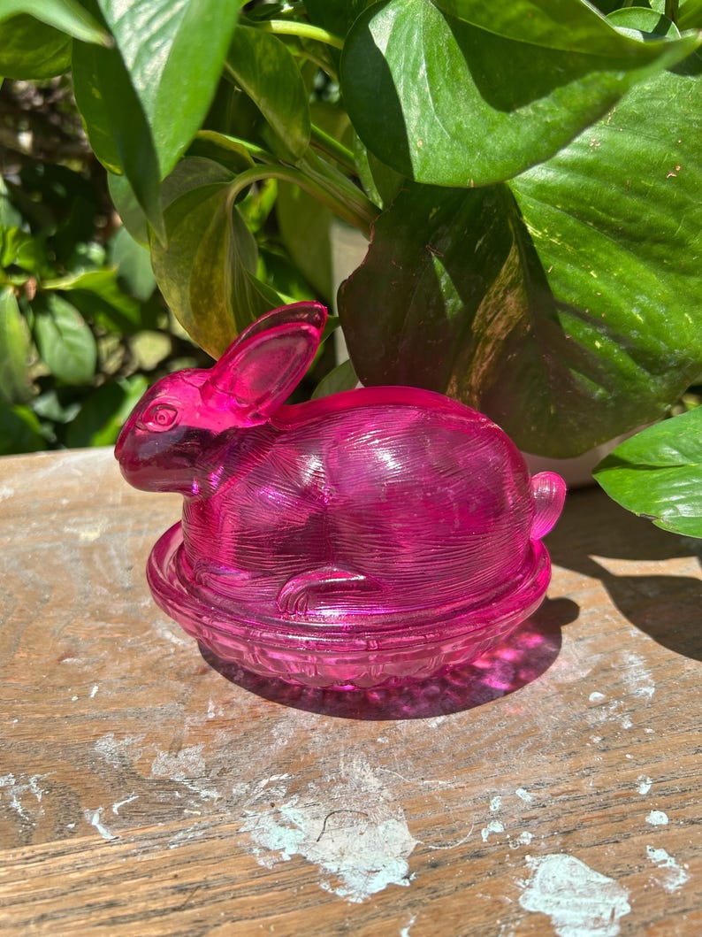 Pink Vintage Bunny on a Nest, Vintage Easter Decor, Easter Gifts - Etsy