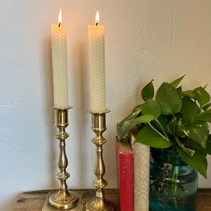 Pair of Vintage Brass Candlesticks, Table Centerpiece Styling, Hostess ...