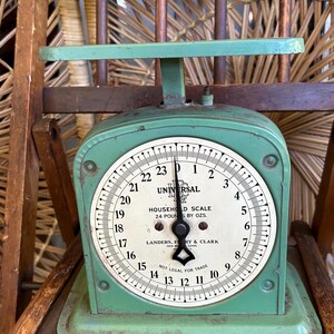 Vintage Enamel Green Household Scale: Retro Kitchen Decor - Etsy