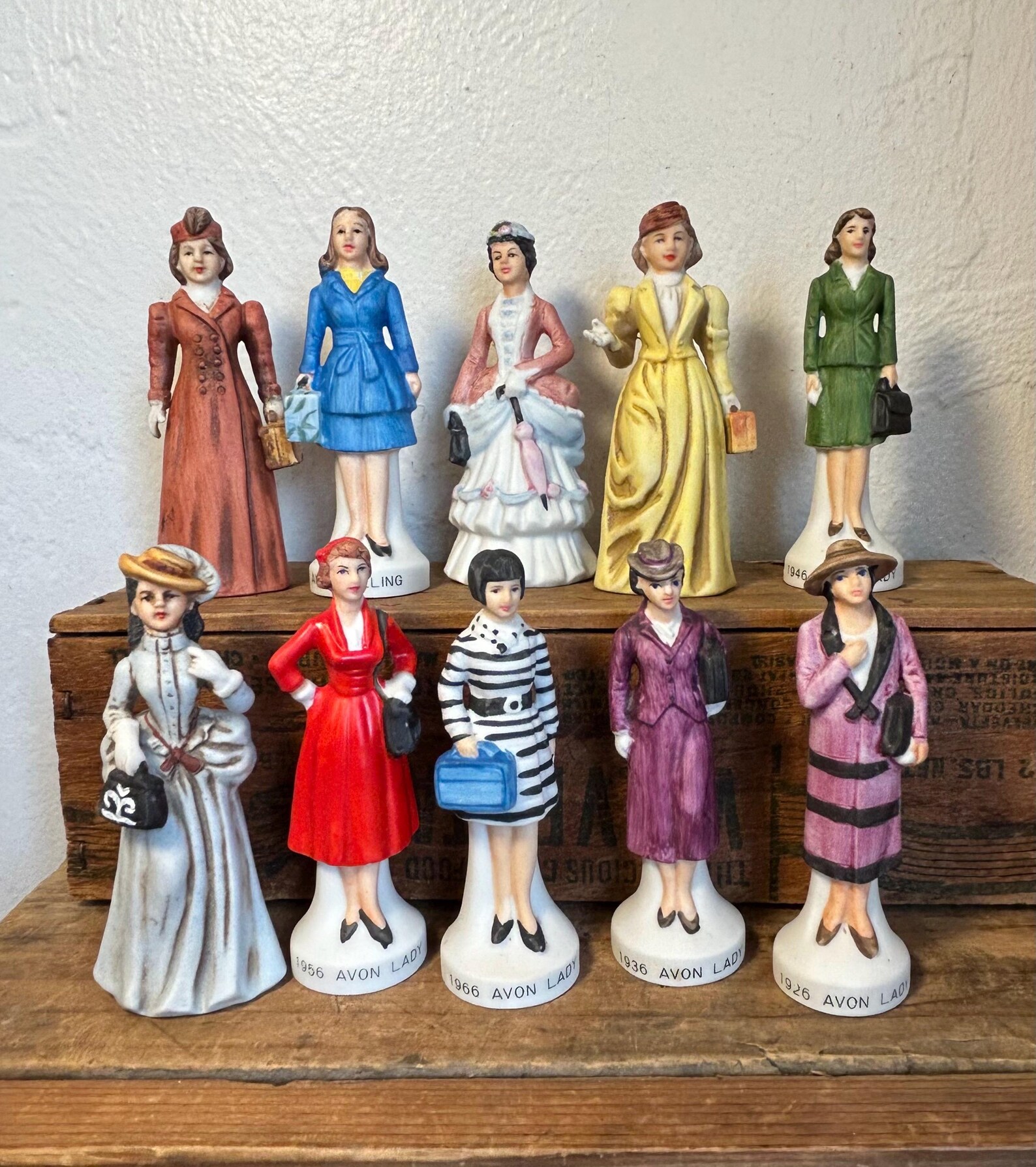 Vintage Avon Lady Porcelain Figurines: 1976 Collectible Set of Ten - Etsy