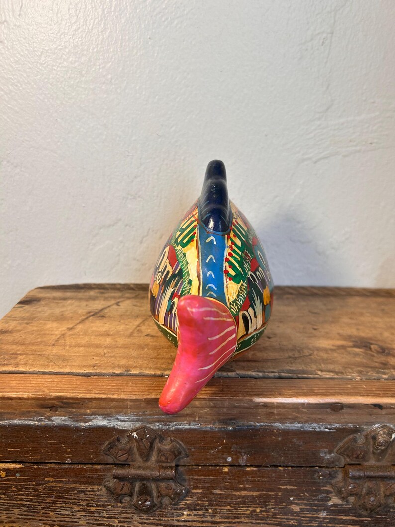 Colorful Hand-painted Terracotta Big Eyed Fish: Mexican Folk Art - Etsy