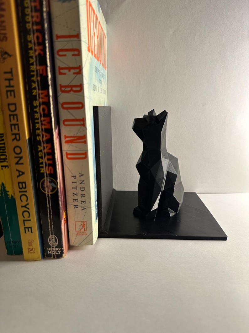 Geometric Cat Bookend 3D Printed Modern Minimalist Design for Home and Office - Etsy