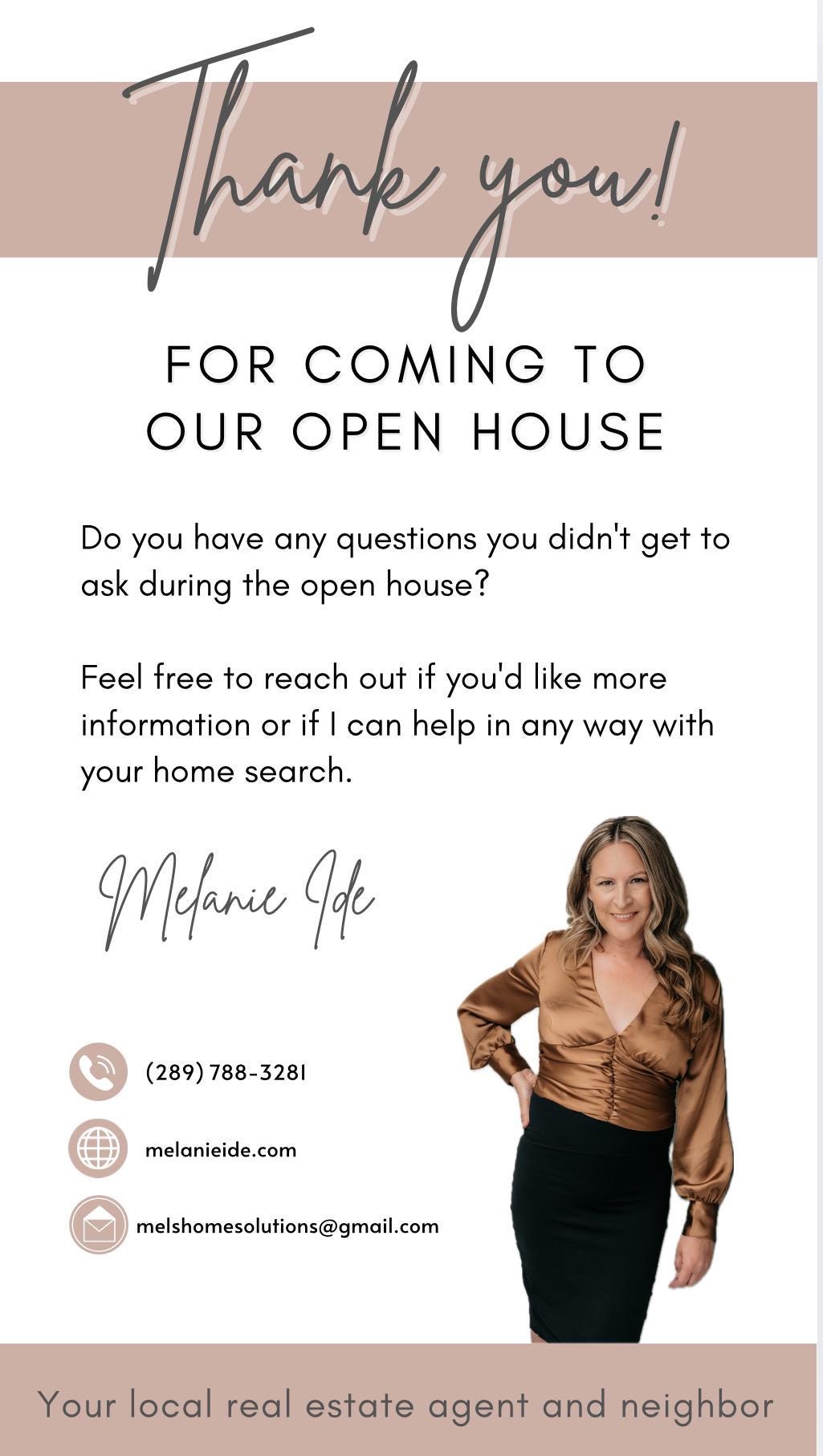 Fully Editable Open House Thank You Text/email, Realtor, Real Estate ...